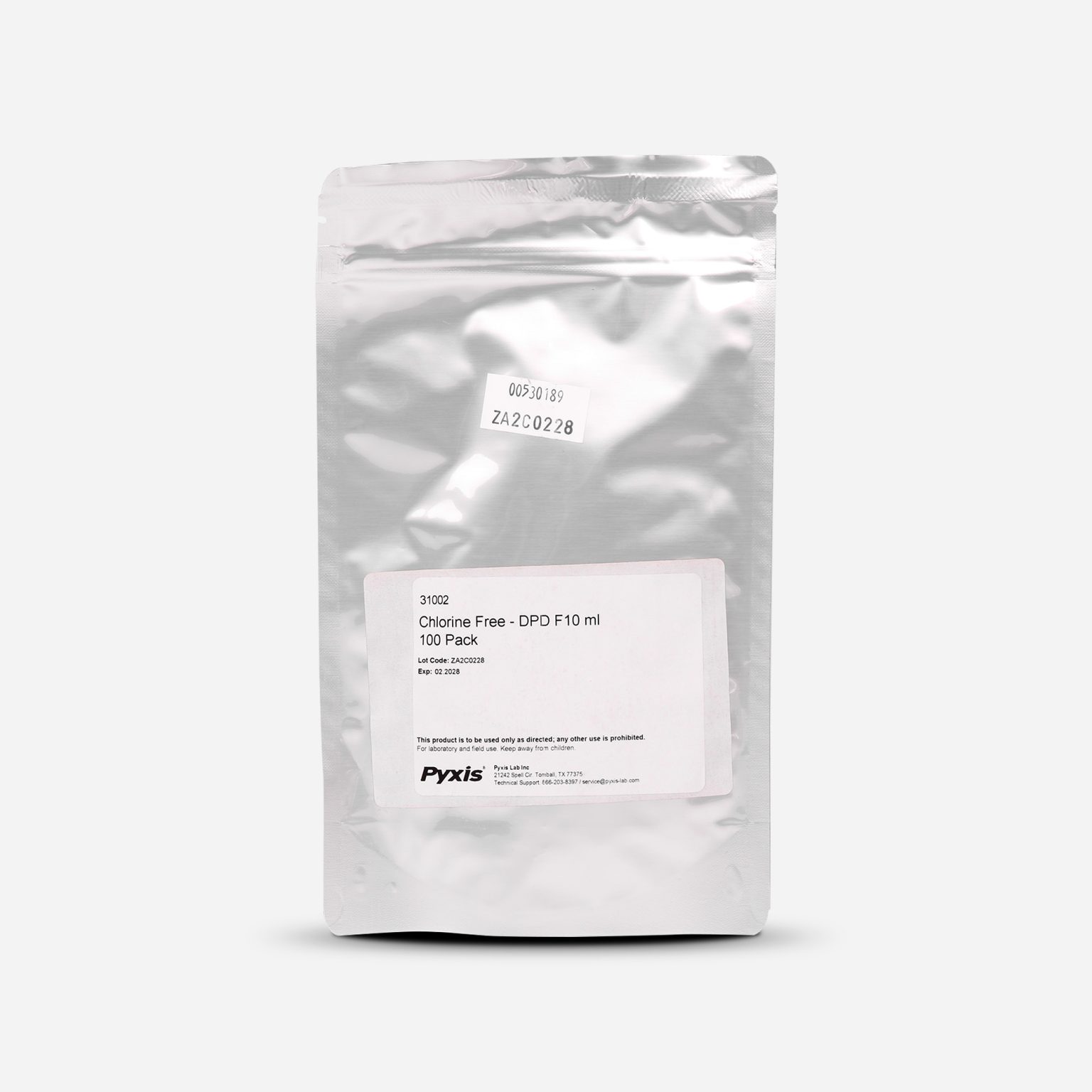 Free Chlorine Powder Pillow Reagents | 100 Pack | Pyxis Lab®